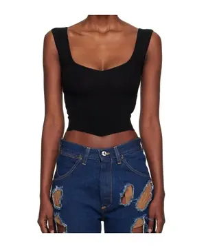 VIVIENNE WESTWOOD Vivienne Westwood Orb Embroidered Ribbed Top