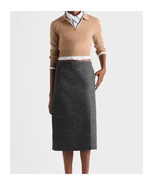 Prada Half-zip Knitted Polo Jumper - Camel Brown