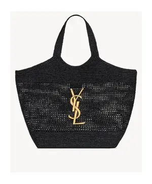 Saint Laurent Icare Logo Plaque Tote Bag