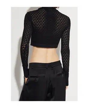 LANVIN Openwork-knit Cropped Cardigan