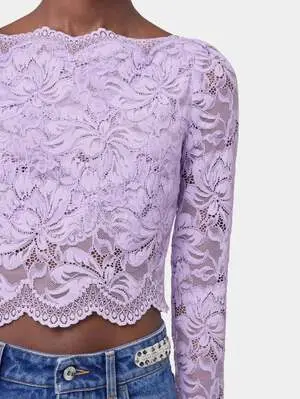 Rabanne Lace Crop Top - Lavander