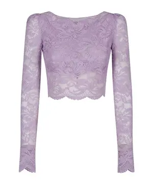 Rabanne Paco Rabanne Lace Crop Top Lavander
