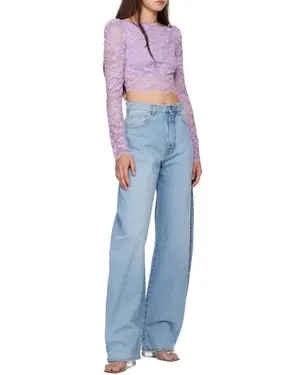 Rabanne Lace Crop Top - Lavander