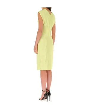 Bottega Veneta V-neck Stretch Embellished Midi Dress