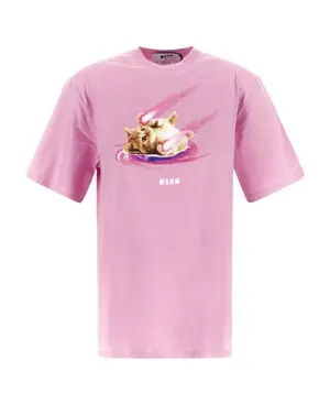 MSGM Graphic Printed Crewneck T-shirt