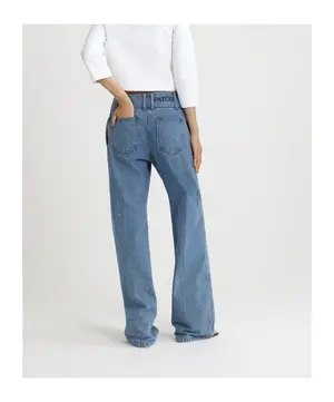 PATOU Wide-leg Jeans In Heritage Wash Cotton Denim