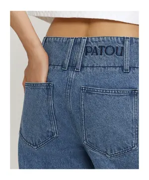 PATOU Wide-leg Jeans In Heritage Wash Cotton Denim