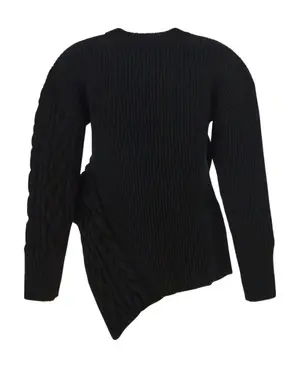 Alexander McQueen Asymmetrical Knitted Crewneck Jumper