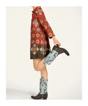 La DoubleJ Geometric Print Mini Day Dress