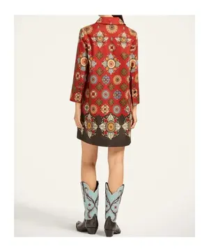 La DoubleJ Geometric Print Mini Day Dress