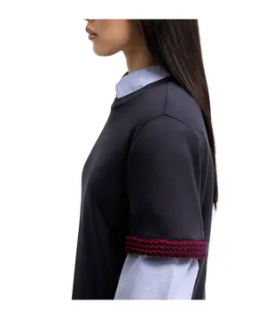 Moncler Logo Patch Crewneck T-shirt - Navy Blue