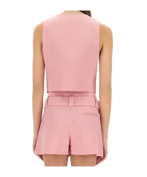 MSGM V-neck Buttoned Waistcoat - Pink