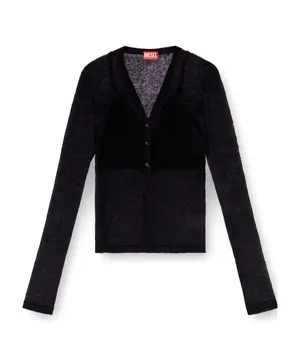 DIESEL® M-marina Sheer Bra Detailed Cardigan - Black