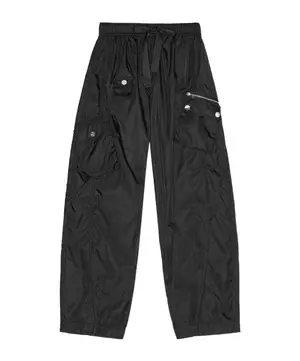 GANNI Elasticated Drawstring Waistband Trousers - Black