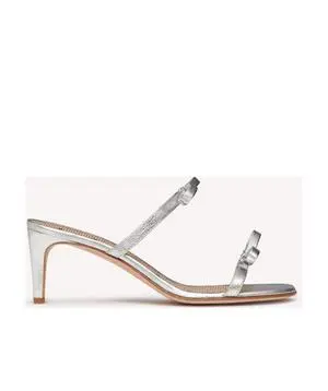 Red Valentino Silver Bow Embellished Sandals