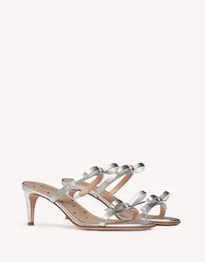 Red Valentino Silver Bow Embellished Sandals