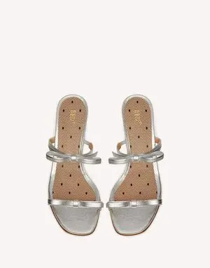 Red Valentino Silver Bow Embellished Sandals