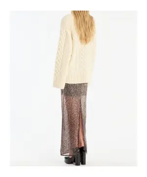 ROTATE BY BIRGER CHRISTENSEN Sequin Embellished Maxi Skirt - Gray