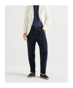 Brunello Cucinelli Low-waisted Tailored Trousers - Navy Blue