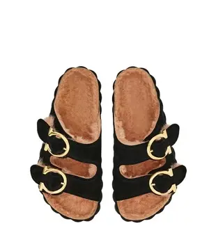 FERRAGAMO Gancini Sporty Sandals - Black