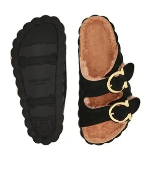 FERRAGAMO Gancini Sporty Sandals - Black
