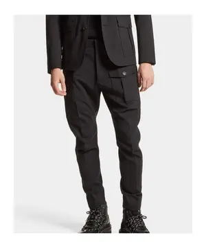 Dsquared2 Mid-rise Tapered Cargo Trousers - Black