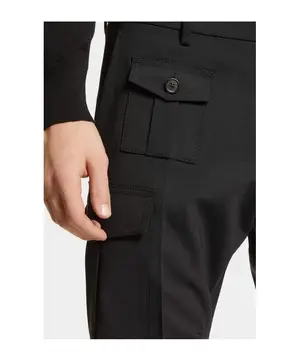 Dsquared2 Mid-rise Tapered Cargo Trousers - Black