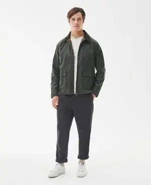 Barbour Bedale Corduroy-collar Short Jacket - Black
