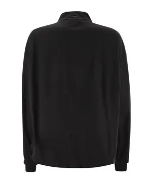 Herno Zip-up Bomber Jacket With Elasticated Cuffs - Black
