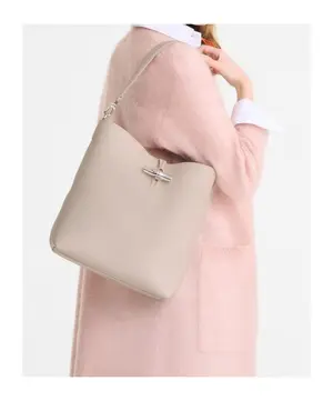 Longchamp Le Roseau Grained-leather Shoulder Bag - Paper