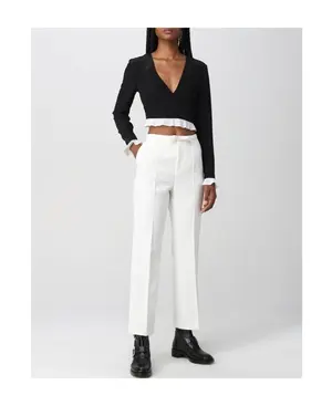 Red Valentino V-neck Blouse With Ruffled Detailing