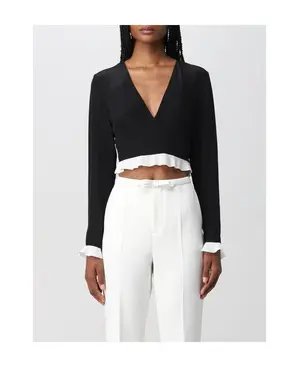 Red Valentino V-neck Blouse With Ruffled Detailing