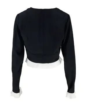 Red Valentino V-neck Blouse With Ruffled Detailing
