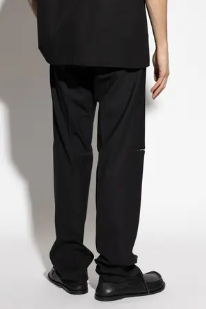 Dsquared2 Straight Leg Creased Trousers With Studded Detail