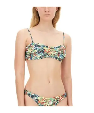 GANNI Recycled Printed Bandeau Bikini Top - Multicolor