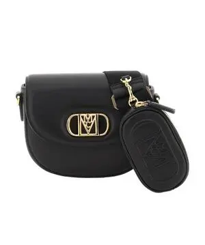 Mcm Travia Logo Plaque Mini Shoulder Bag - Black