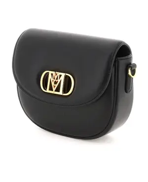 Mcm Travia Logo Plaque Mini Shoulder Bag - Black