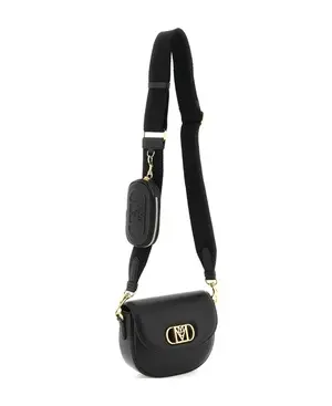 Mcm Travia Logo Plaque Mini Shoulder Bag - Black