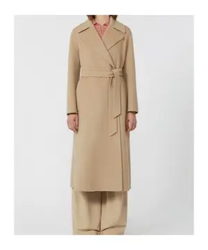 Max Mara Long Sleeve Belted Coat - Brown