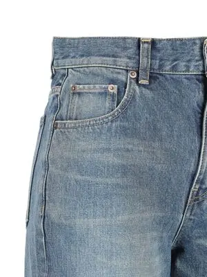 Celine Belted Denim Trousers - Gray