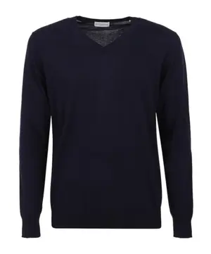 BALLANTYNE V-neck Knitted Sweater - Navy