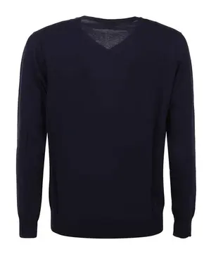 BALLANTYNE V-neck Knitted Sweater - Navy