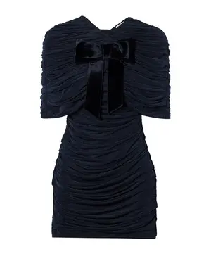 SHUSHU/TONG Knitted Mini Dress With Bow Detail - Navy