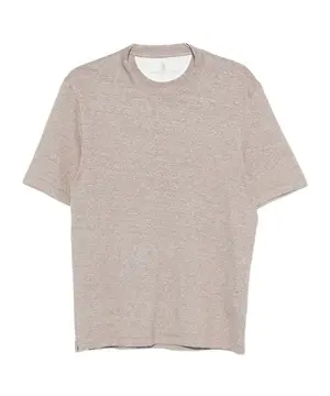 Brunello Cucinelli Melange Crewneck T-shirt - Nude