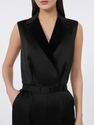 Max Mara Sleeveless Lapel Jumpsuit