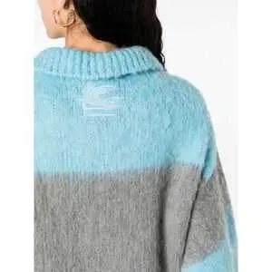 Etro Brushed Effect Fringed Edge Sweater Mini Dress - Gray