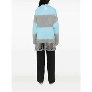 Etro Brushed Effect Fringed Edge Sweater Mini Dress - Gray