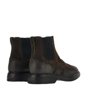Hogan Round-toe Suede Chelsea Boots With Wingtip Detailing