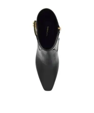 FERRAGAMO Logo Buckle High Heel Boots