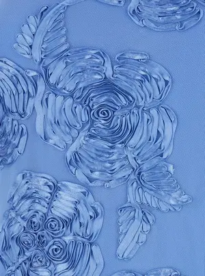 ROTATE BY BIRGER CHRISTENSEN High Neck Floral Applique Dress - Blue